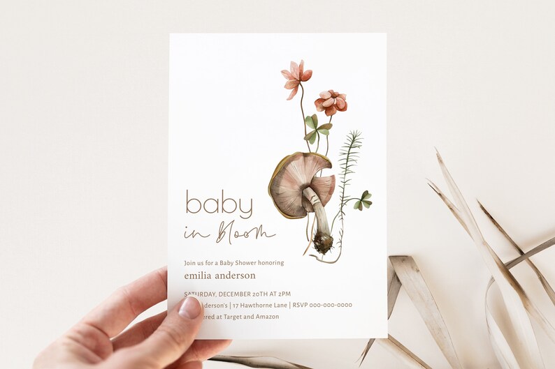 Cottage Core Baby Shower Invite Printable Invitation CORJL - Etsy