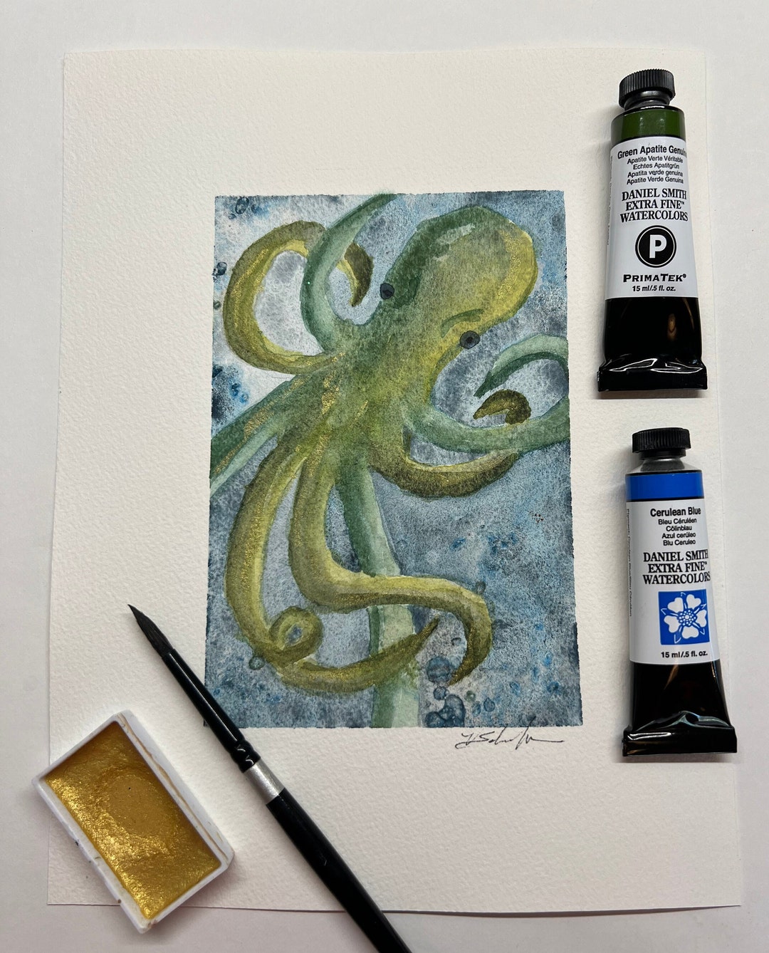Octopus, Original Watercolor, Hand-painted - Etsy