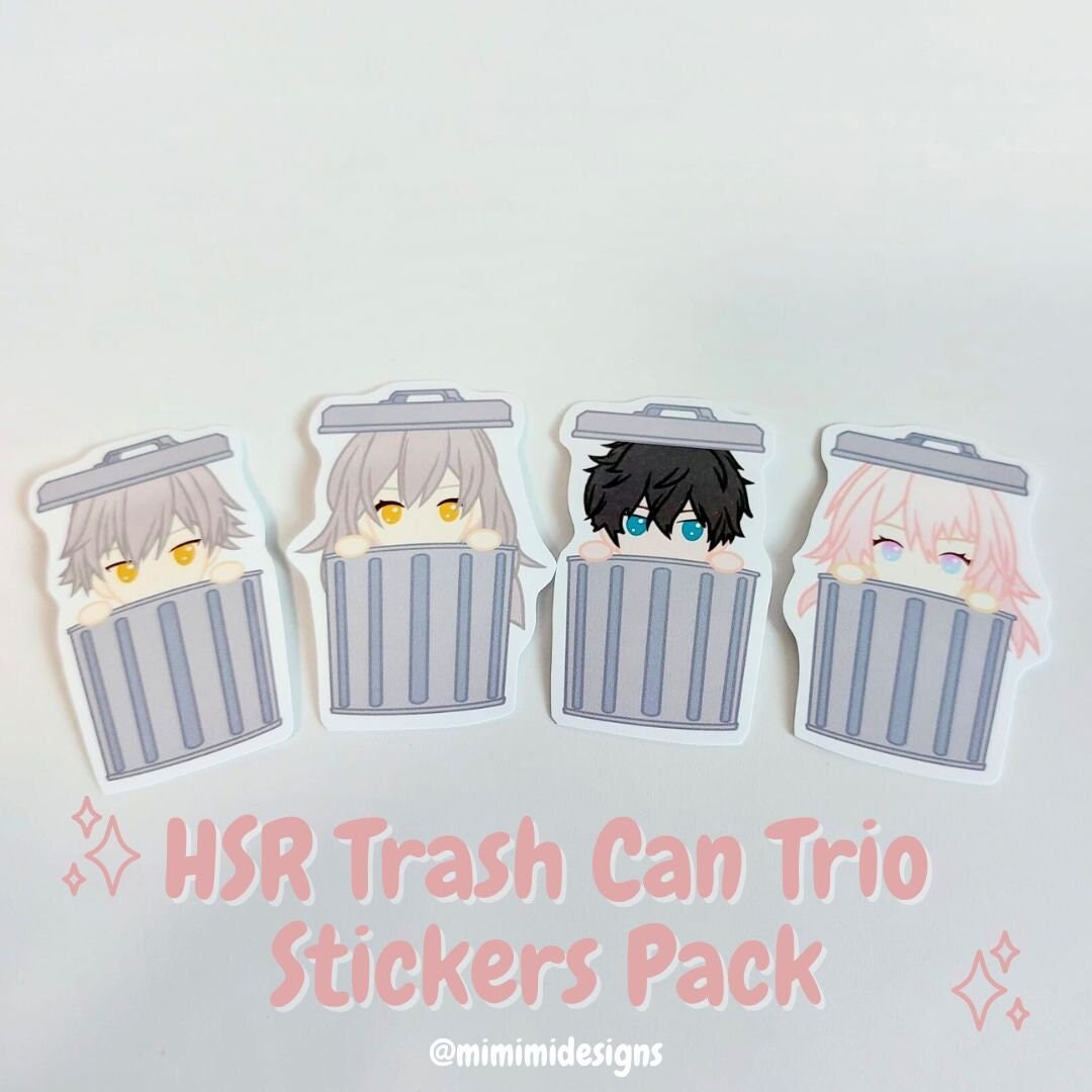 Honkai Star Rail Trash Can Trio Stickers Pack - Etsy