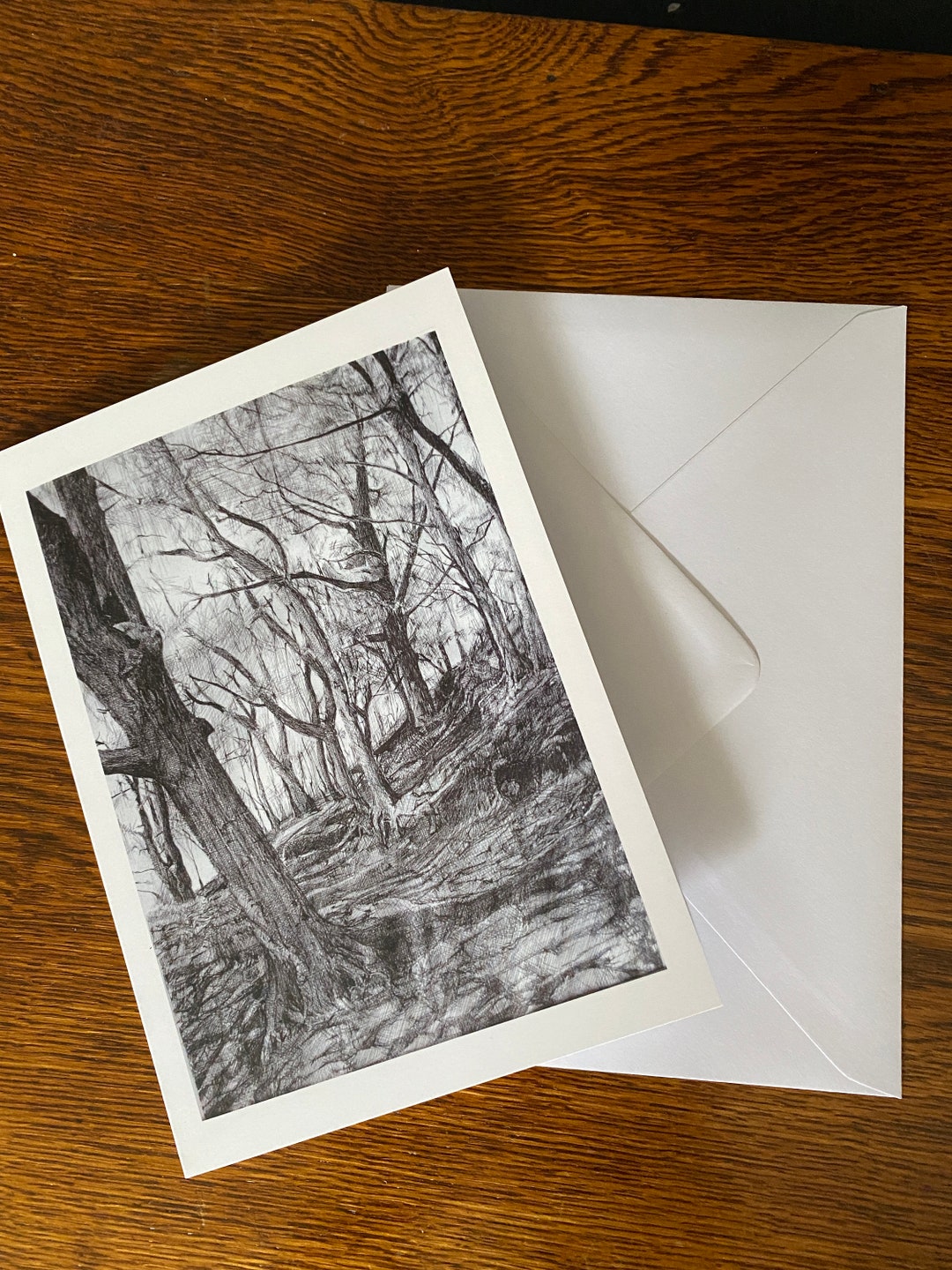 Tree Greeting Card A5 Fine Art Ink Drawing Forest Wood Birthday ...