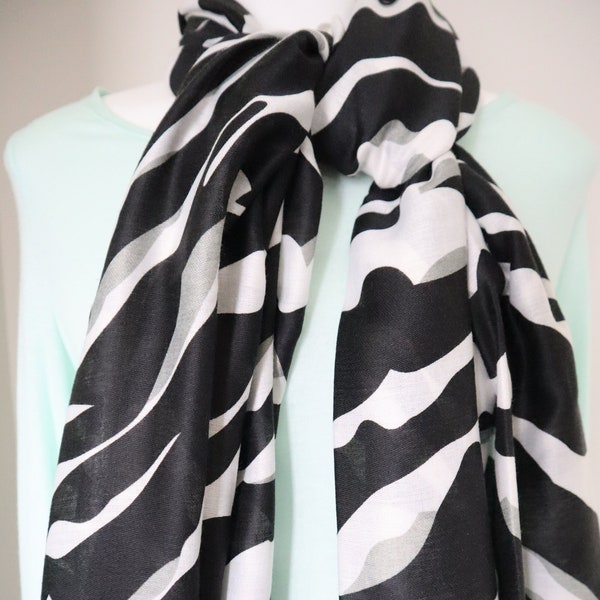 Zebra Print Scarf - Etsy