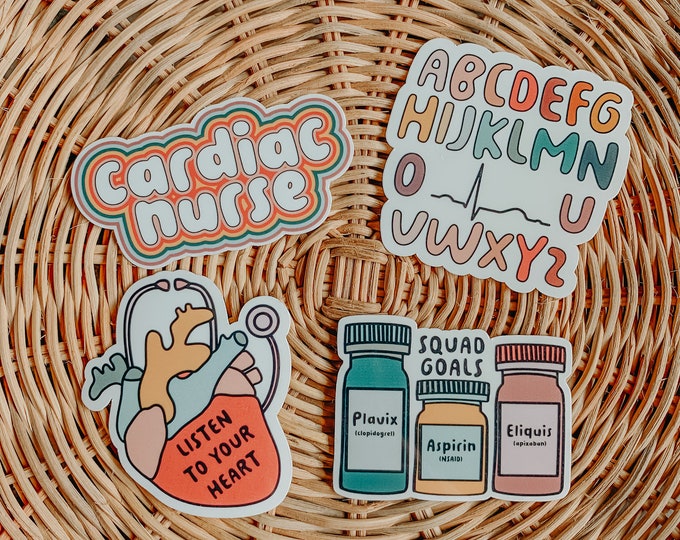 Drop the Beat Sticker, Adenosine Sticker, Emergency Room Sticker, Heart ...