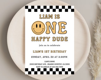 One Happy Dude Birthday Bundle One Happy Dude Invitation One - Etsy