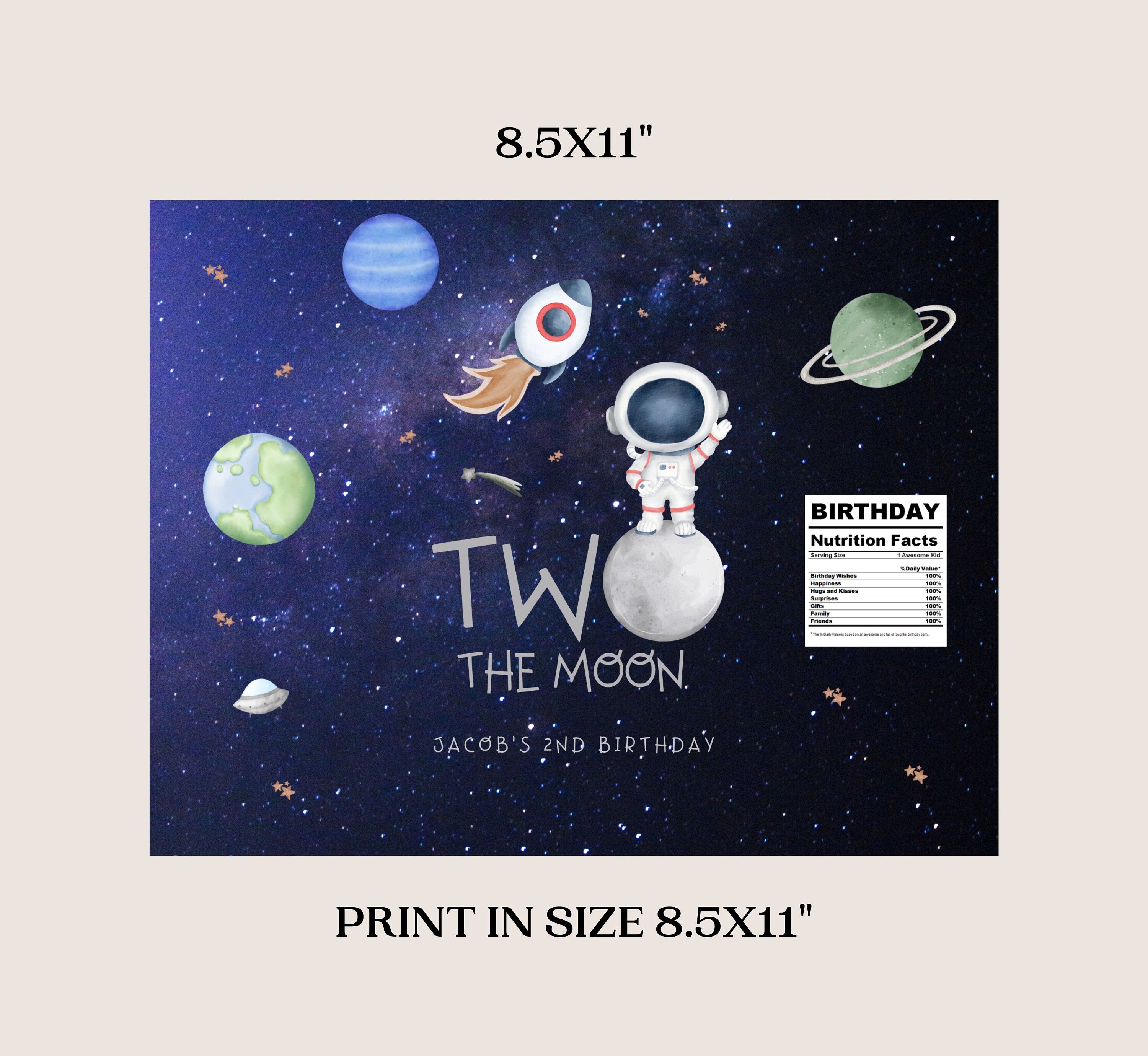 Two the Moon Chip Bag Editable Two the Moon Birthday Chips Bag ...