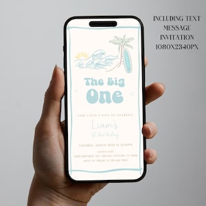 The Big One Invitation, Beach 1st Birthday Invitation, Wave 1st ...