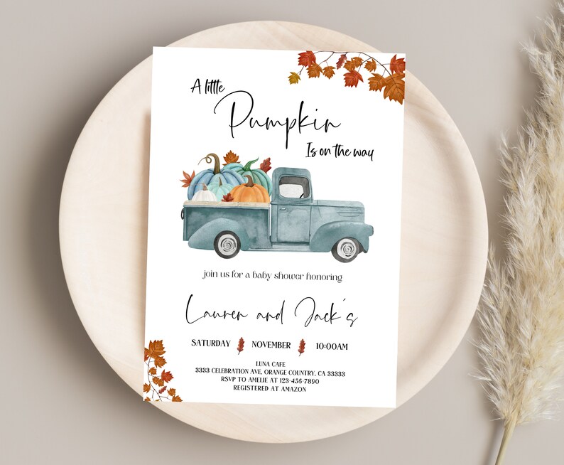 Fall Pumpkin Baby Shower Invitation Set Fall Baby Shower - Etsy