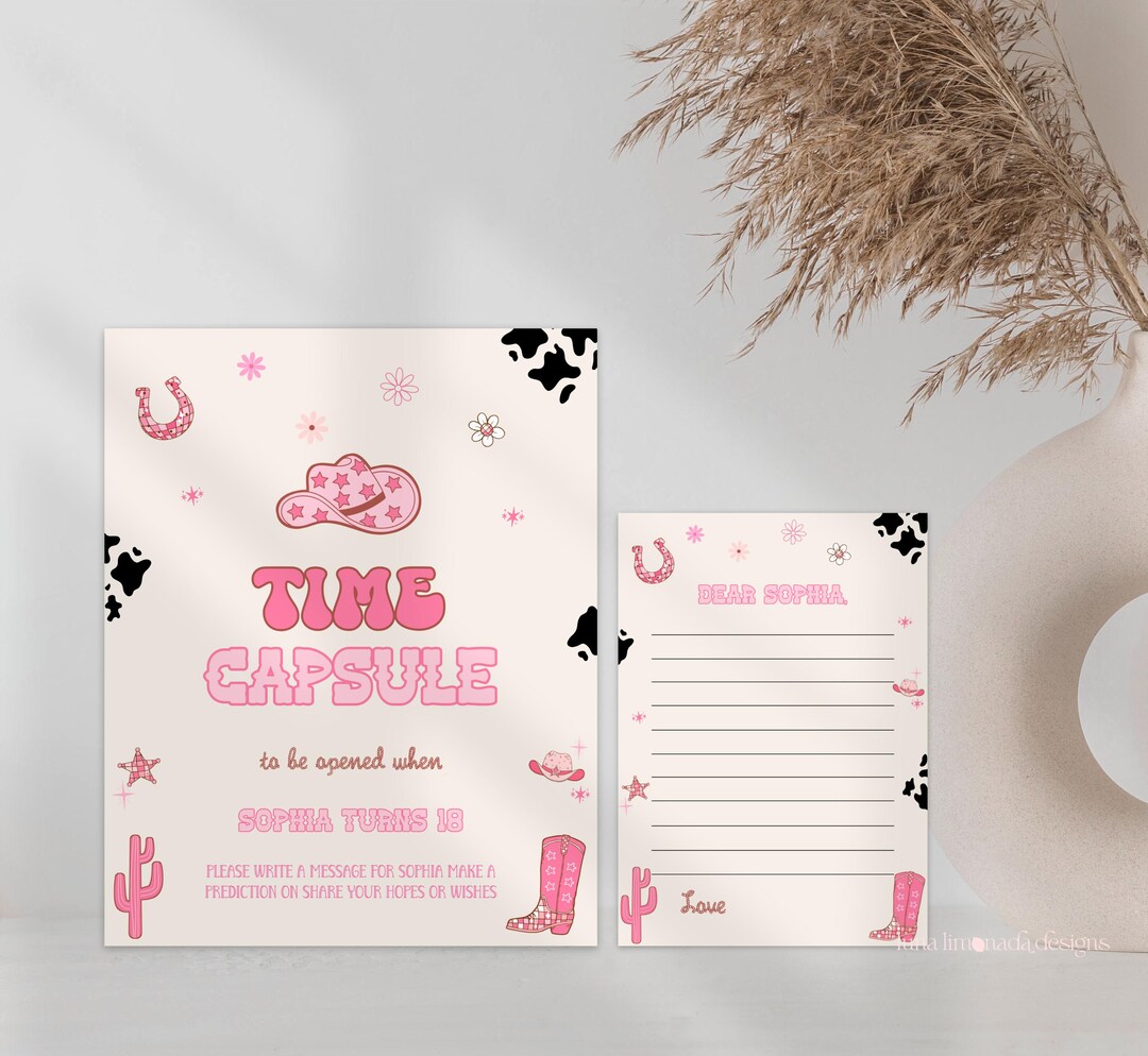 First Rodeo Time Capsule, Cowgirl 1st Birthday Time Capsule, Disco ...