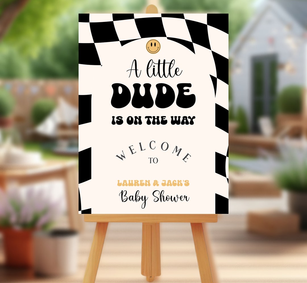 A Little Dude is on the Way Baby Shower Welcome Sing Dude Baby Shower ...