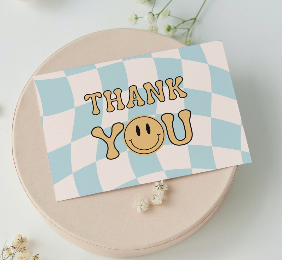 One Happy Dude Thank You Card, Printable Thank You Card, Smiley Thank ...