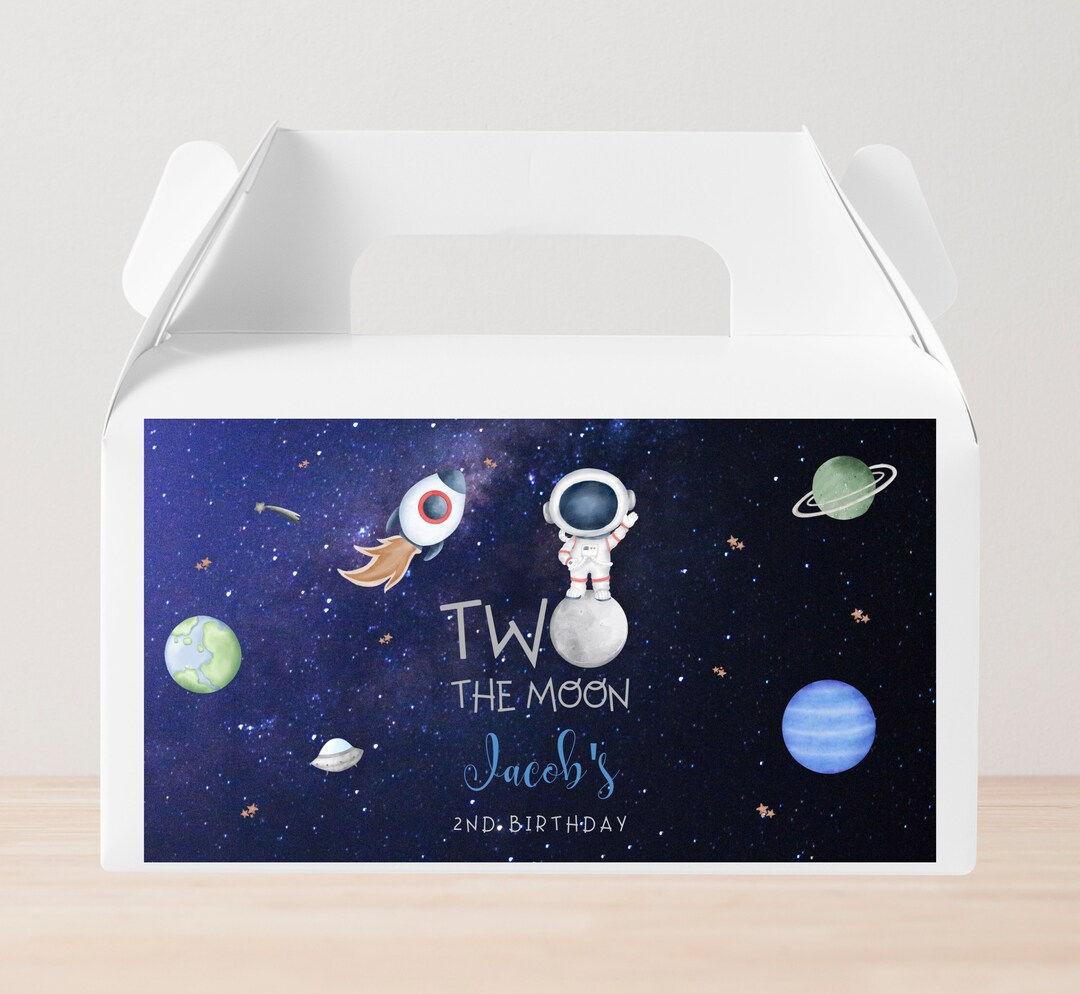 Two the Moon Box Label Editable Two the Moon Gift Box Labels Printable ...