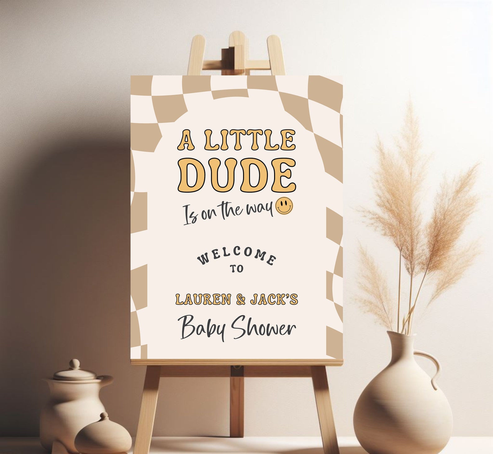 A Little Dude is on the Way Baby Shower Welcome Sign, Dude Baby Shower ...