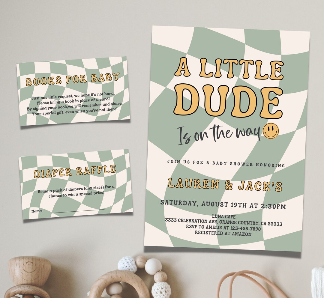 A Little Dude is on the Way Baby Shower Set Dude Baby Shower - Etsy