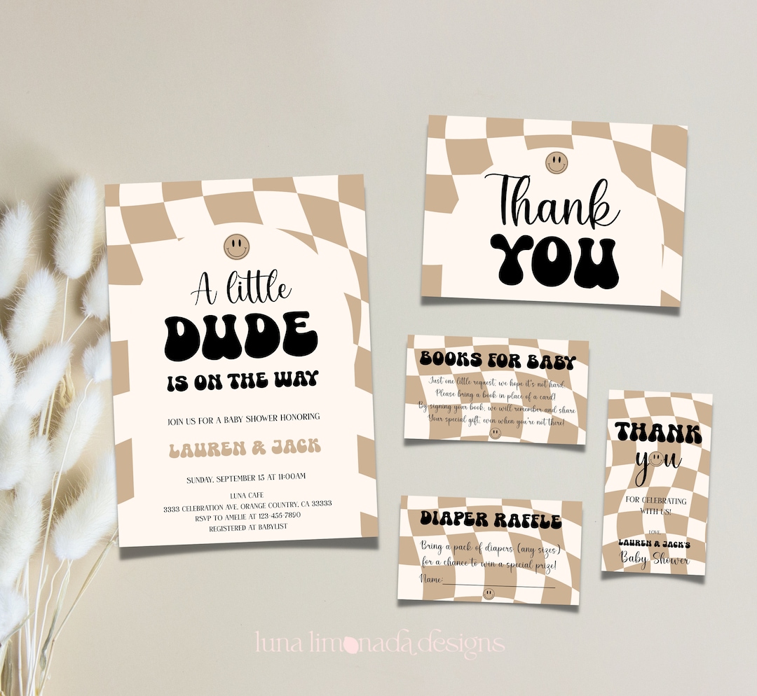 A Little Dude is on the Way Baby Shower Bundle Dude Baby Shower ...