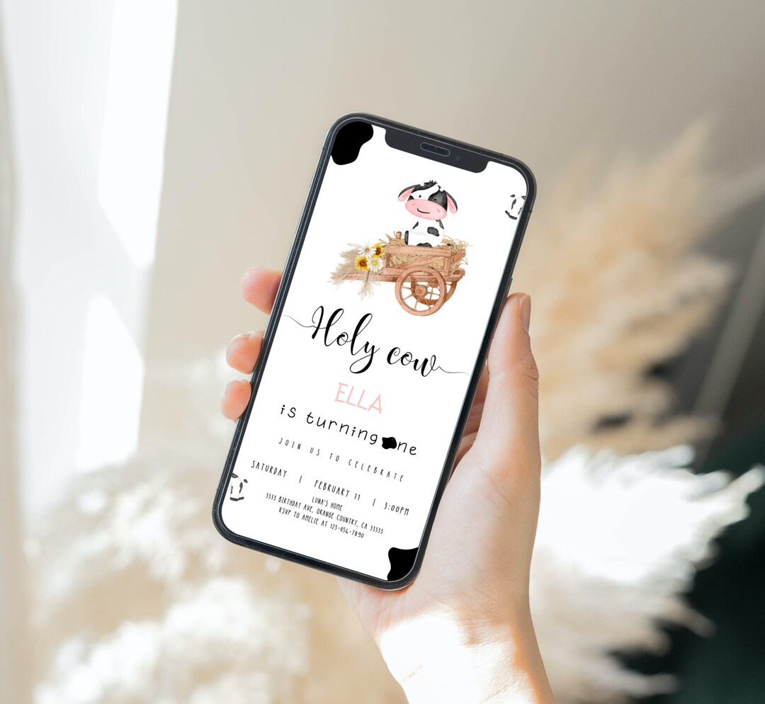 Holy Cow Text Invitation Cowgirl Text Invitation Holy Cow - Etsy
