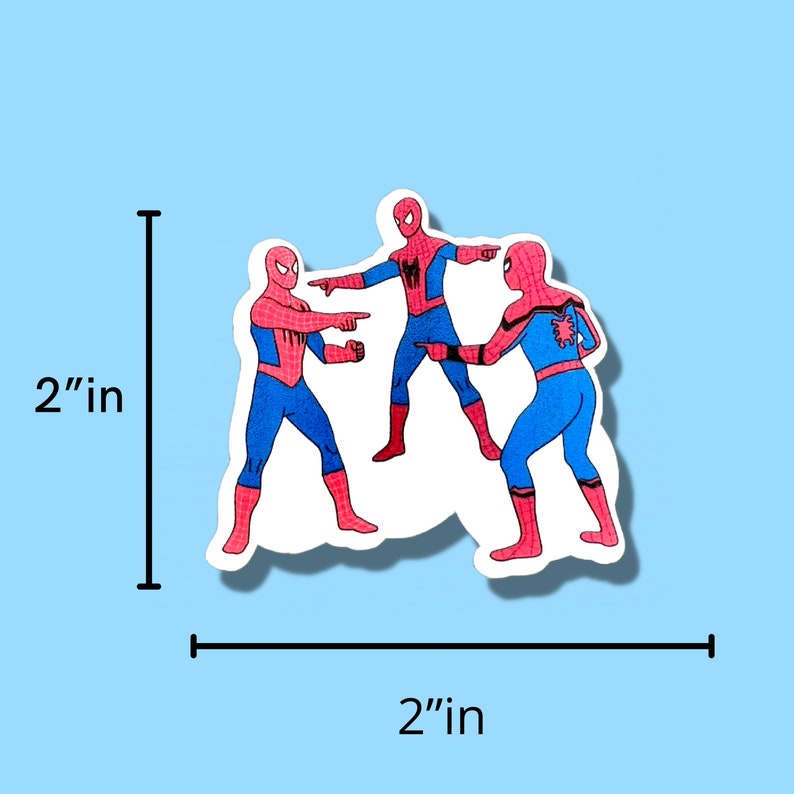 Spider-man Pointing Meme Funny Water-resistant Vinyl Sticker - Etsy