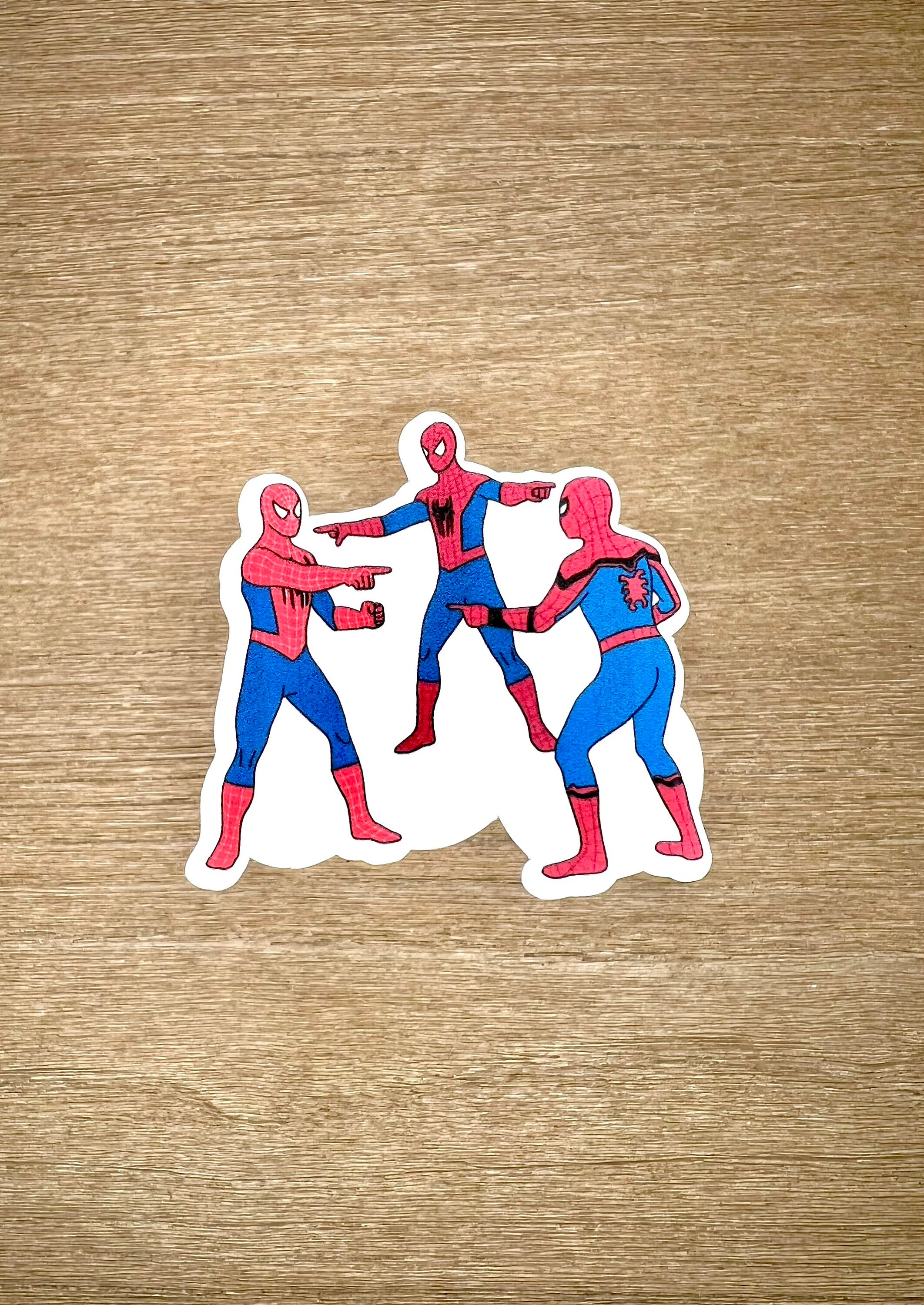 Spider-man Pointing Meme Funny Water-resistant Vinyl Sticker Sticker ...