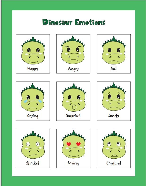 Unicorn And Dinosaur Feeling Chart SpecialNeed Emotions | Etsy
