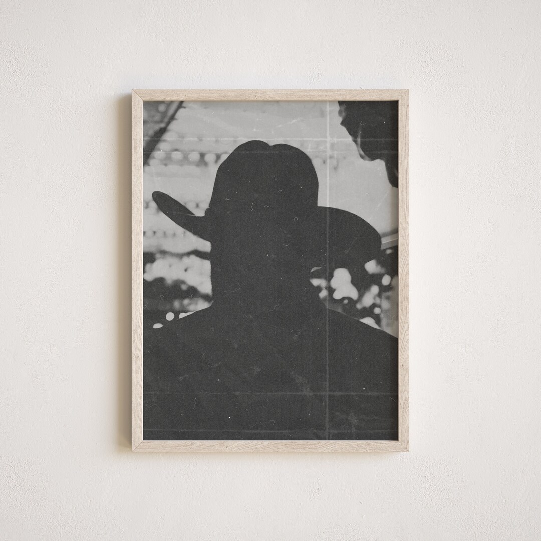 King of the Rodeo, Goth Cowboy Silhouette, Vintage Black & White ...