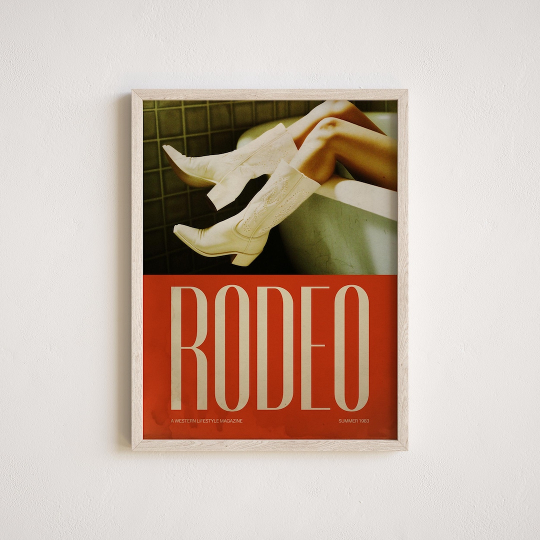 1980s Vintage Western Magazine Cover, Retro Cowgirl Art Print, Mid ...