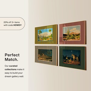 Vintage Desert Night Postcard Digital Art Print, Eclectic Wall Decor ...