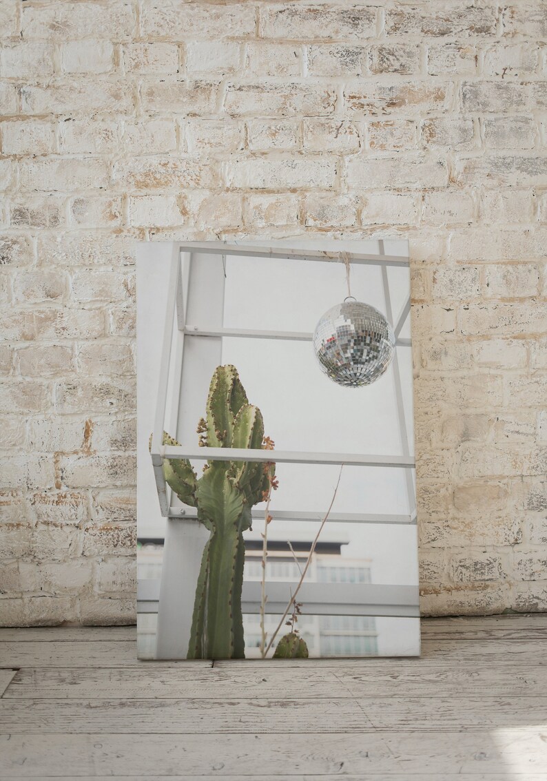 Desert Disco Digital Art Print Cactus Disco Ball Printable - Etsy