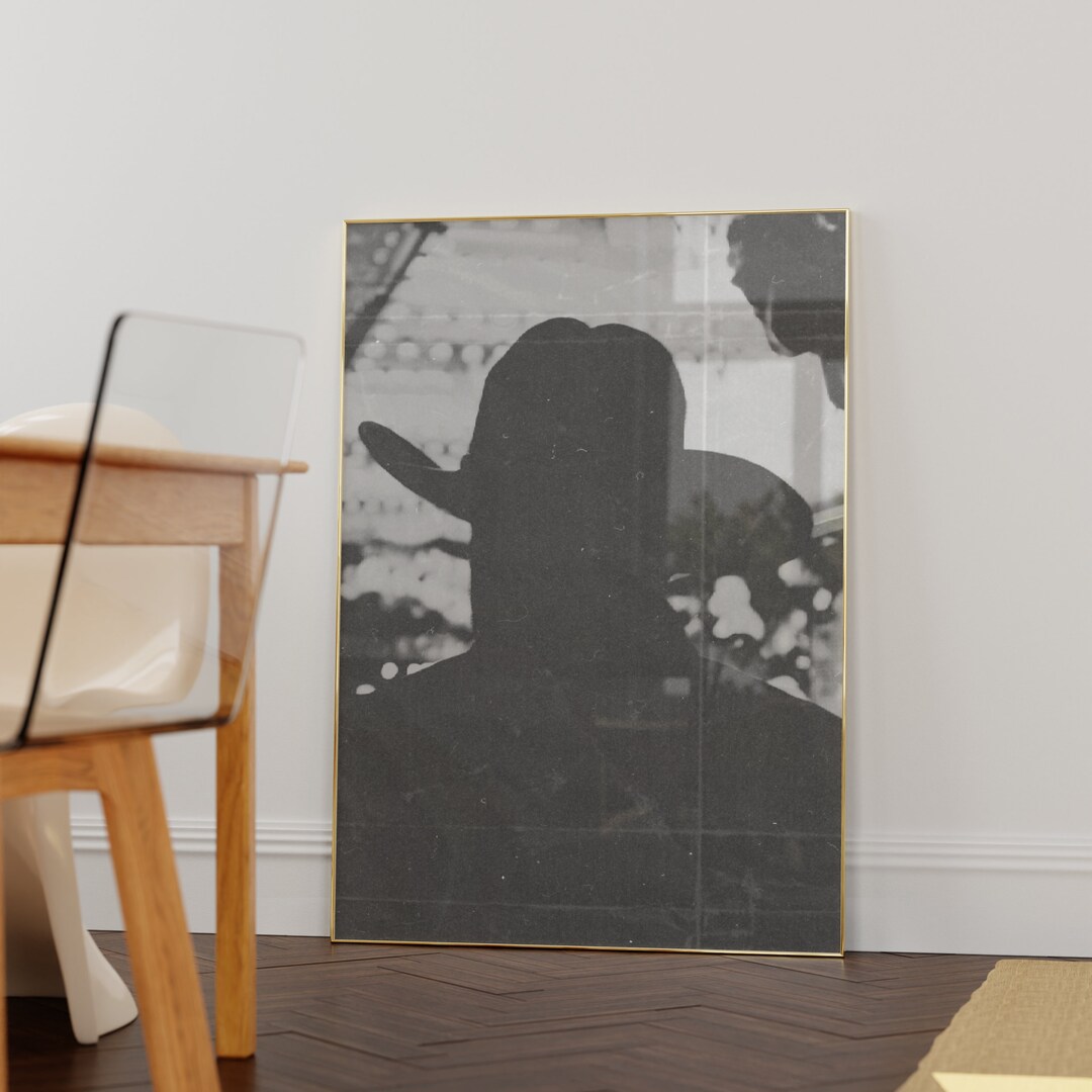 King of the Rodeo, Goth Cowboy Silhouette, Vintage Black & White ...