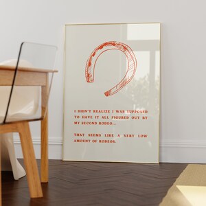 Funny Rodeo Quote Art Print, Minimalist Cowboy Wall Art, Retro Western ...