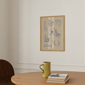 Cowboy Flash Sheet Digital Art Print, Vintage Wild West Inspired ...