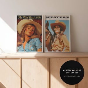 1970s Vintage Western Magazine Cover, Mid Century Cowgirl Art Print ...