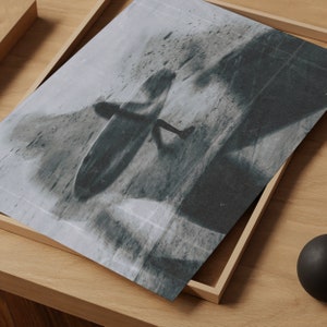 Abstract Surfer Digital Art Print, Aesthetic Coastal Wall Decor, Modern ...