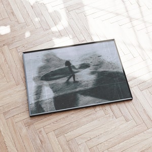 Abstract Surfer Digital Art Print, Aesthetic Coastal Wall Decor, Modern ...