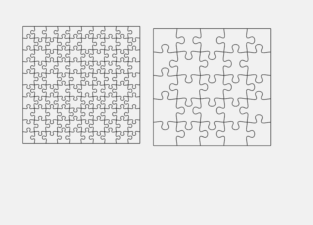 LASER FILE Puzzle 5x5 Pieces and 10 X 10 Pieces 25 100 - Etsy