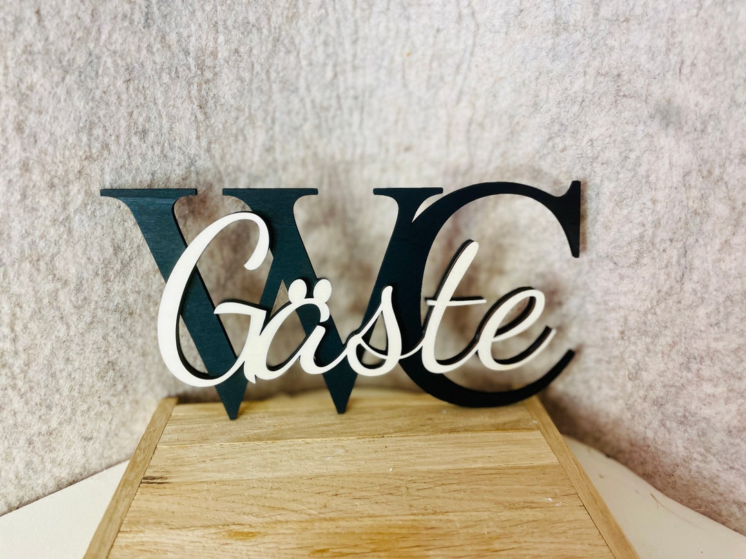 Guest Toilet Sign Made of Wood - Etsy