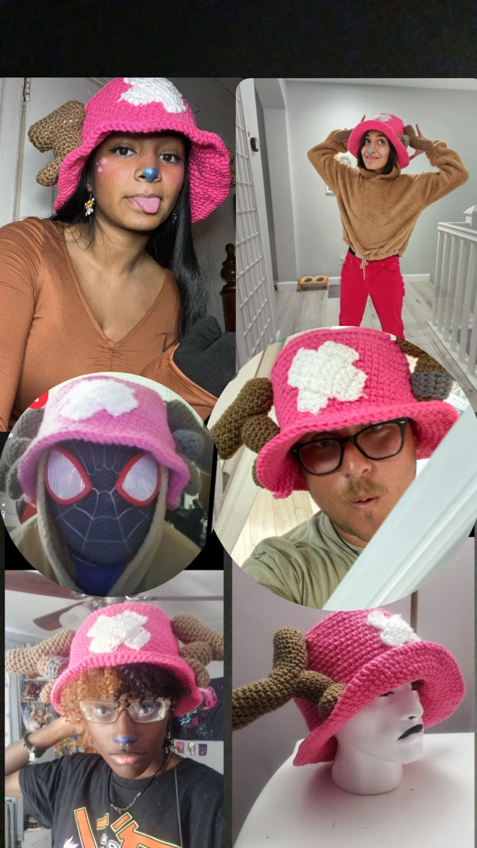 One Peice Inspired- Chopper Hat, Bucket Hat, Cosplay, Reindeer, Chopper ...