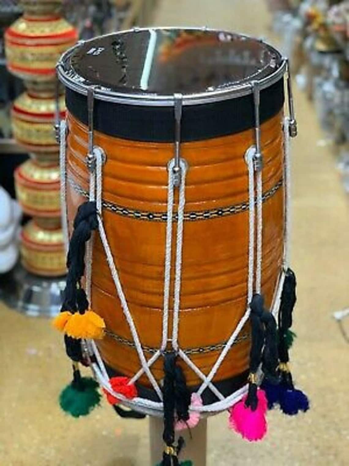 Indian Festivity Musical Punjab Bhangra Dhol Mango Wood | Etsy
