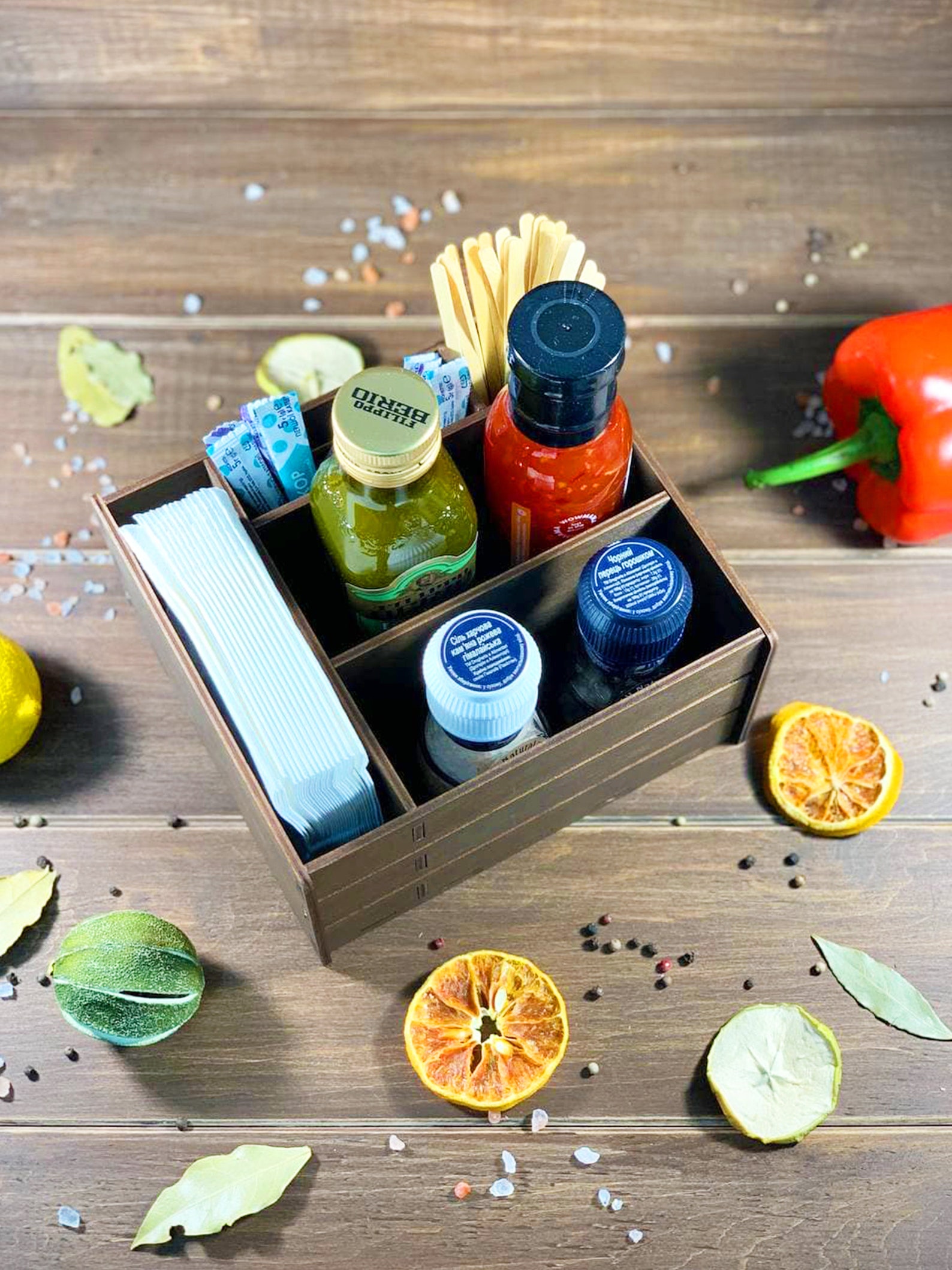 Wooden Rustic Style Napkin Salt and Pepper Holder - Etsy