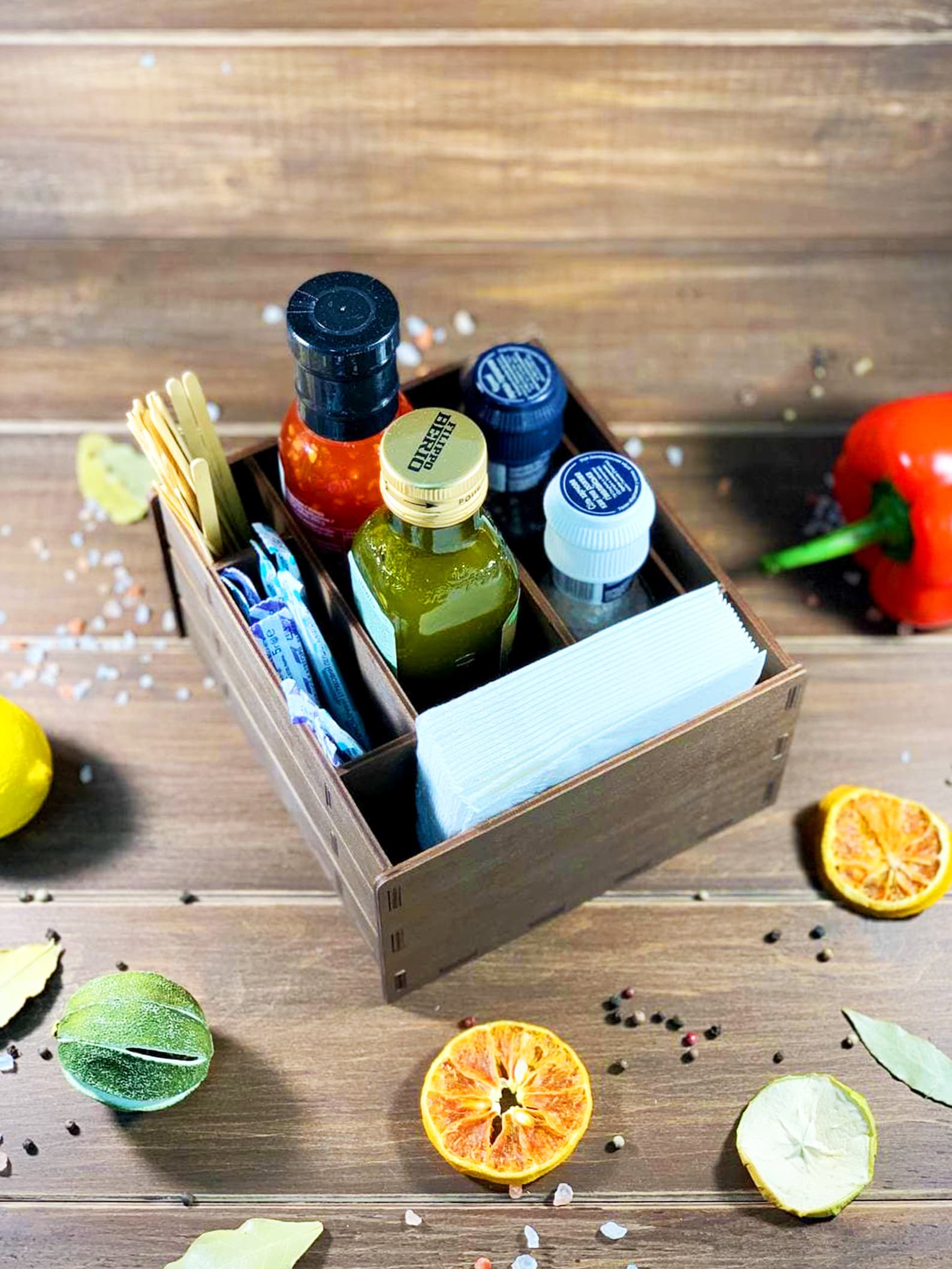 Wooden Rustic Style Napkin Salt and Pepper Holder - Etsy