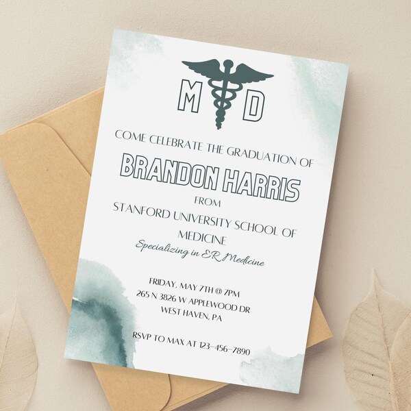 Medical School Graduation Invitation - Etsy