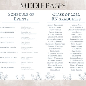 Nursing Pinning Ceremony Program Template Editable Template - Etsy