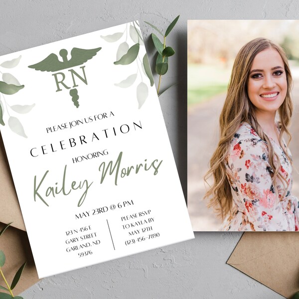 Bsn Graduation Invitation Template - Etsy