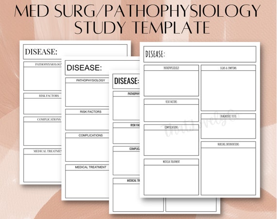 Med-surg/pathophysiology Study Template 4 Different Fonts - Etsy