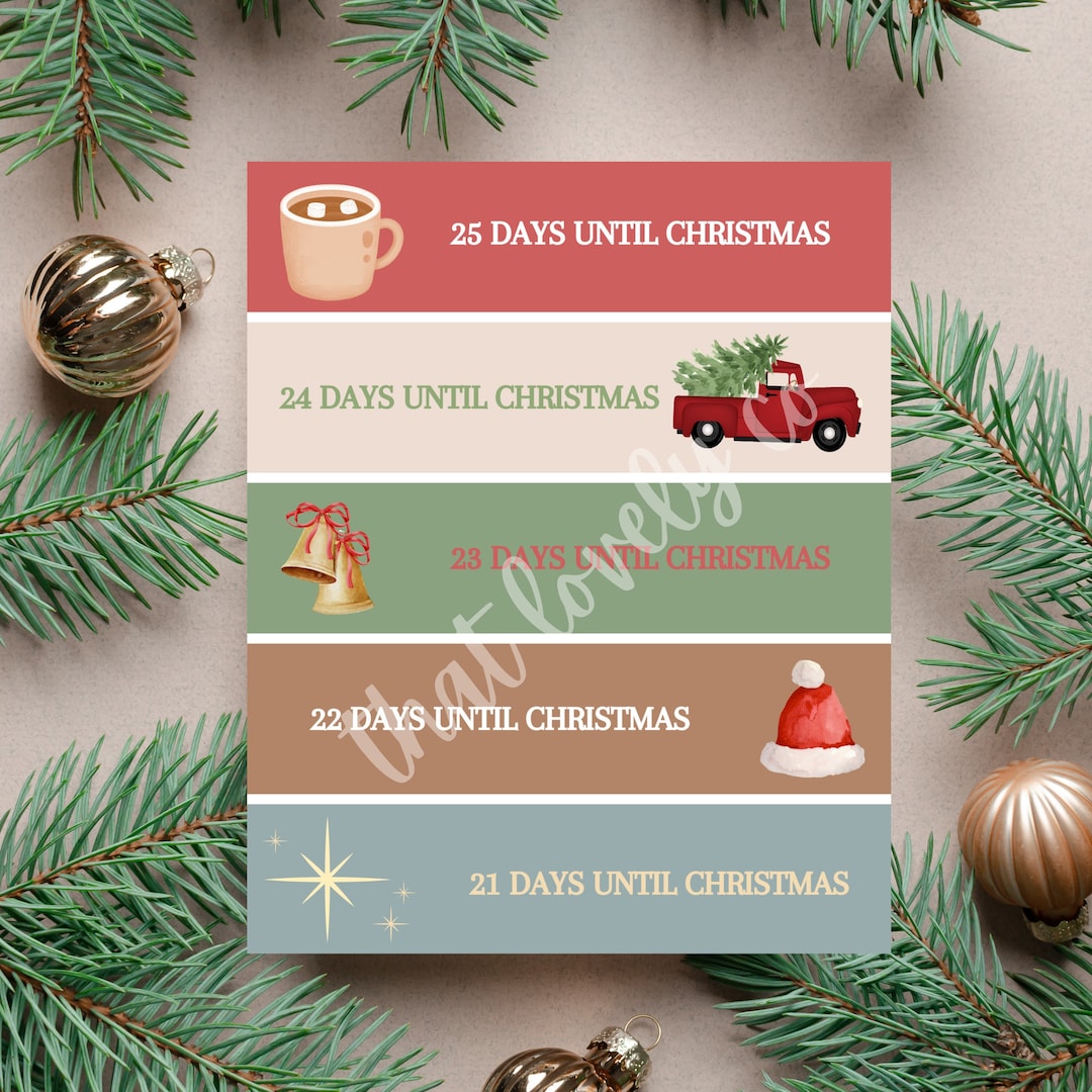 Christmas Countdown Chain, Download, Printable, Print and Cut ...