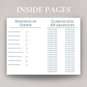 Nursing Pinning Ceremony Program Template, Editable Template, Medical ...