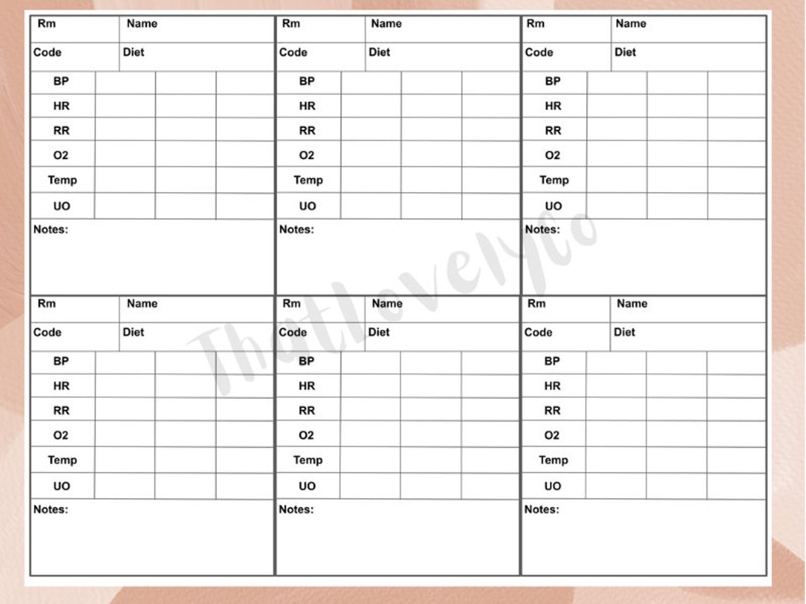 Patient Care Tech/cna Patient Chart - Etsy