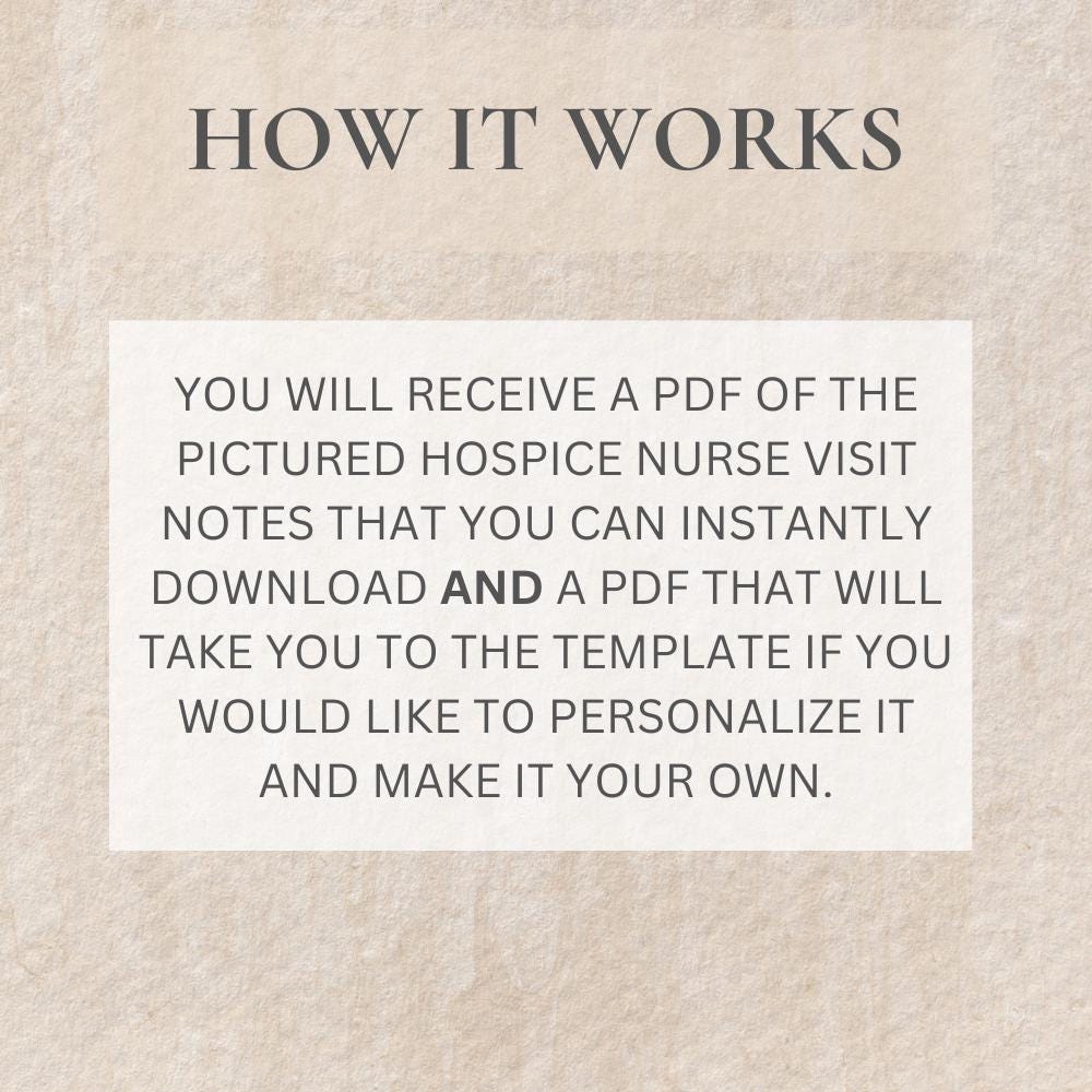 Hospice Patient Visit Notes/charting Printable, Hospice Report Sheet ...
