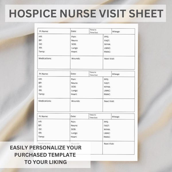 Hospice Visit Sheet - Etsy