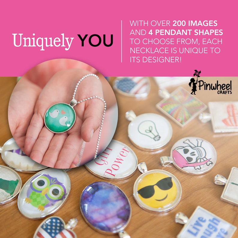 DIY Pendant Jewelry Making Kit: Custom Glass Necklaces, Craft Kit - Etsy