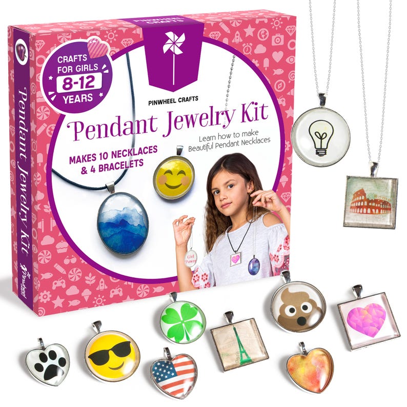 DIY Pendant Jewelry Making Kit: Custom Glass Necklaces, Craft Kit - Etsy
