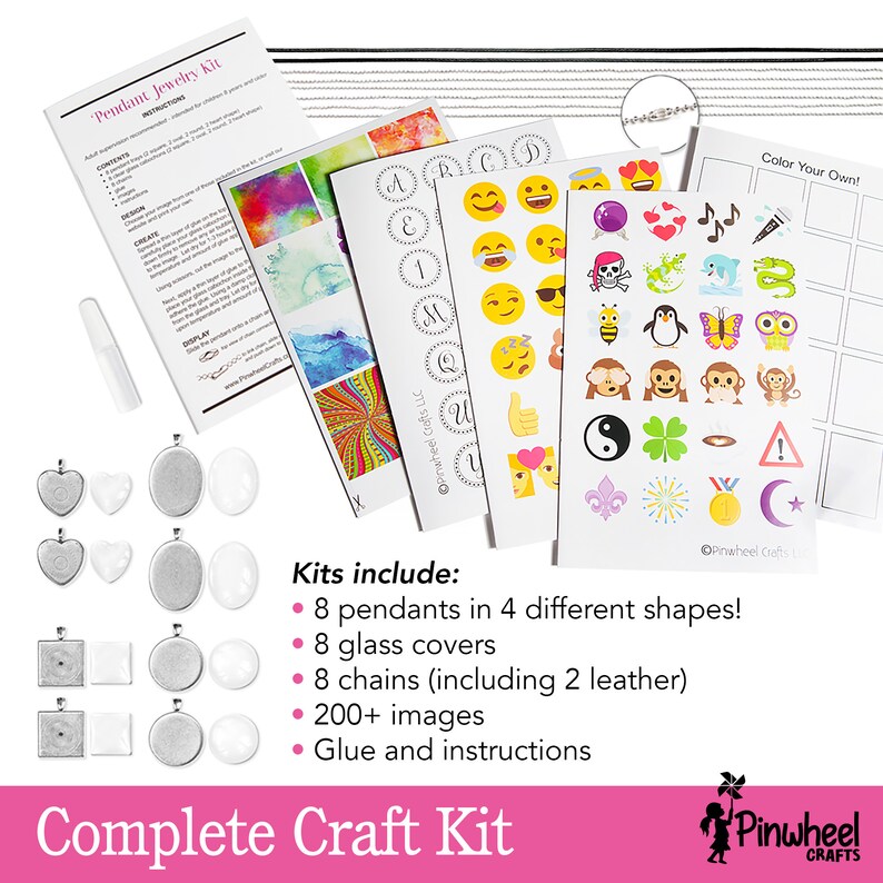 DIY Pendant Jewelry Making Kit: Custom Glass Necklaces, Craft Kit - Etsy