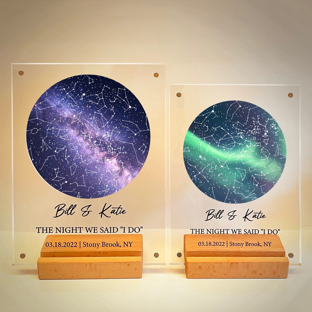 Custom Acrylic Star Map by Date, Personalized Night Sky Frame With ...